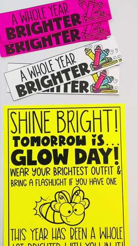 Glow Day Activities End of the Year Theme Neon Day Countdown to Summer ...
