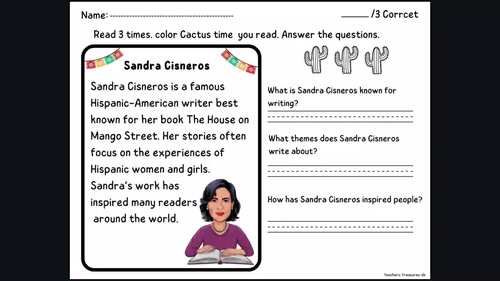Hispanic Heritage Month Reading Comprehension Passages & Question K-2 ...