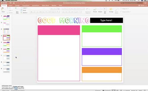 Morning & Afternoon Class Meeting Slides - Template/Editable | Digital