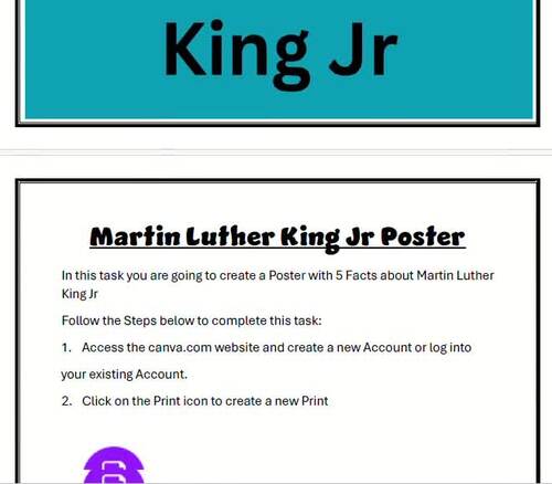 Martin Luther King Jr Poster Digital Design Activity for Students 4th ...