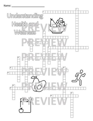 Understanding Health and Wellness Vocabulary Puzzle | HS Health | TPT