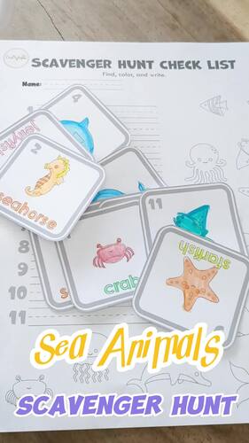 Mermaids and Sea Animals Ocean Scene, Puppets, Crown, Scavenger Hunt ...