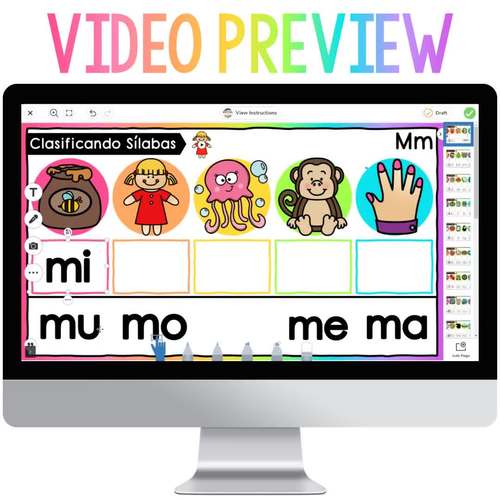 Digital Clasificando Silabas - Google Slides™ | SeeSaw™ | PowerPoint