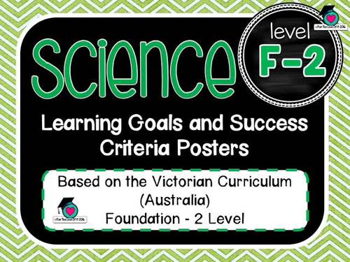 VICTORIAN CURRICULUM AU - F-2 All Science Learning Goals & Success ...