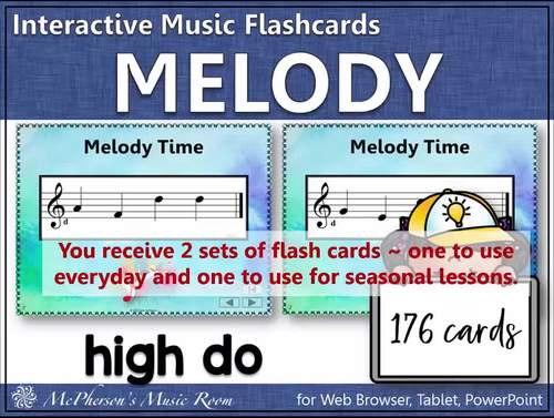 Solfege | Melody Flashcards High Do Interactive Music Flash Cards