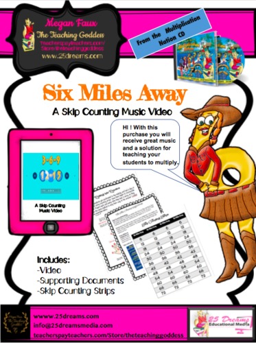 Multiplication Nation Skip Counting Video Six Times Tables | TPT