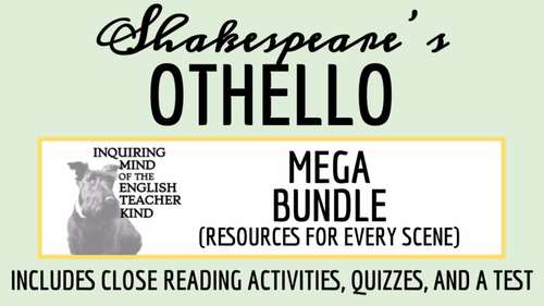 Othello Bundle of Quizzes, Close Reading Worksheets, Answer Keys, and a ...