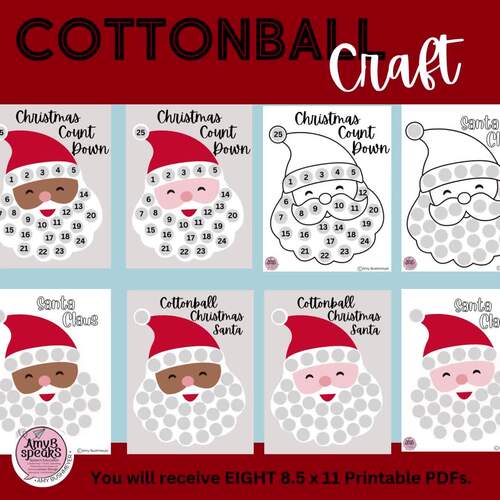 Countdown to Christmas | Advent | Cottonball or Sticker Activity ...