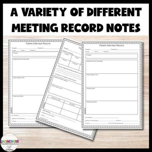 Parent Meeting & Communication Record Keeping Pack by teachnchatter