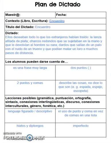 Encuentro by Jane Yolen Lesson Plan, Google Activities and Dictado