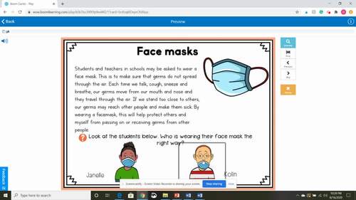 Safe and healthy at school COVID-19 rules procedures BOOM CARDS™