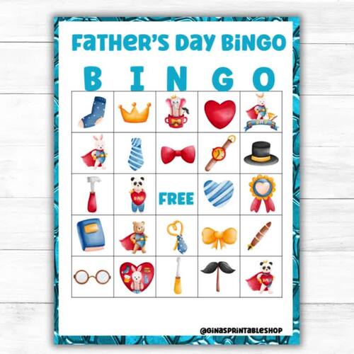 Father's Day Bingo Game Activity by GinasPrintableShop | TPT