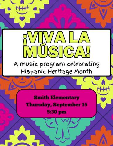 Hispanic Heritage Month Music Program, Choir concert poster and program