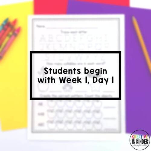 Kindergarten Morning Work Independent No Prep Math and Literacy BUNDLE