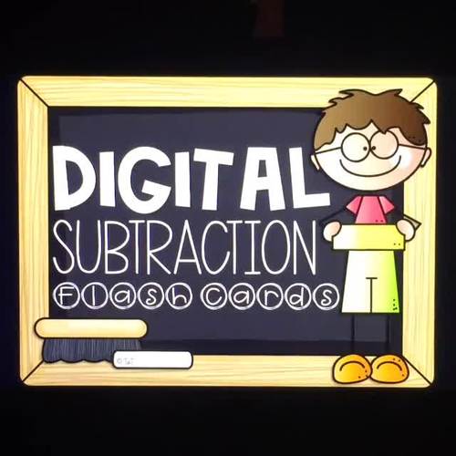 Digital Subtraction Flash Cards in PowerPoint {Answers Included}