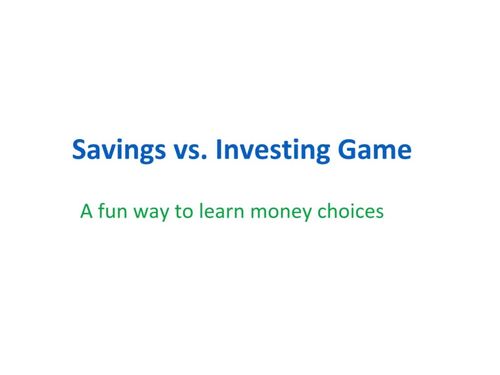 Savings vs. Investing Card Deck Game by Invest Young | TPT