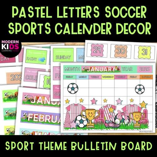 Editable Pastel Letter Soccer Sport Bulletin Board Back to School ...