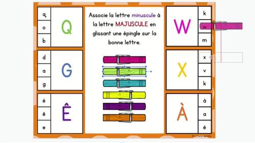 French Alphabet Clip Cards - Cartes de l'alphabet (Google Classroom)