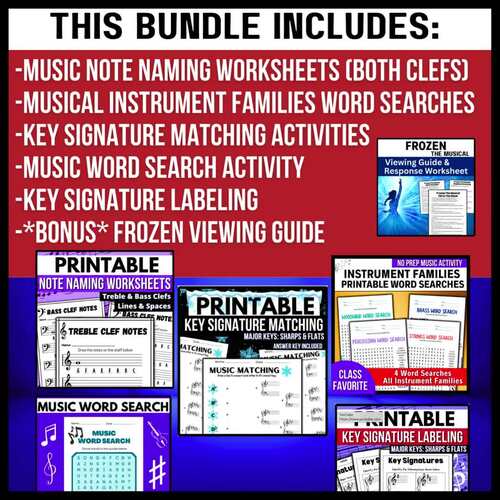 General Music Winter Sub Plans Bundle → No Prep Activities & Worksheets