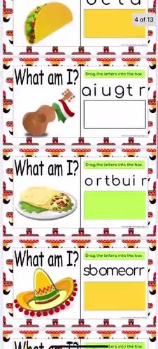 Cinco de Mayo Interactive Word Unscramble | PowerPoint Drag & Drop Game