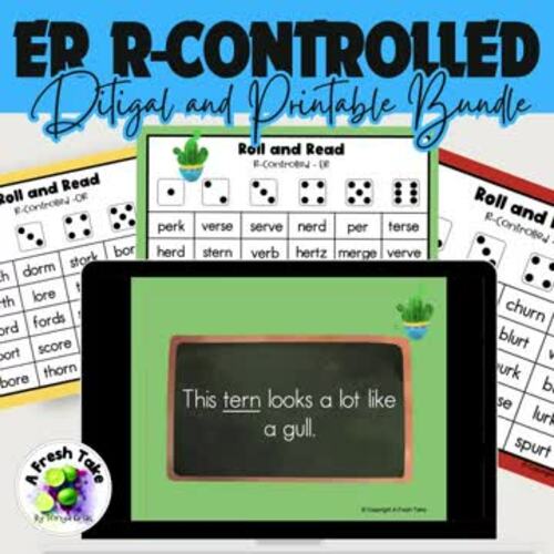 ER R-Controlled Words Sentences Roll & Read |Phonics Games| Digital ...