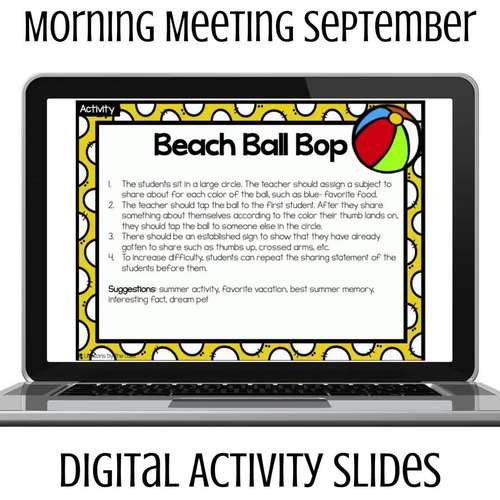 Morning Meeting Activities Digital Slides - Back To School | TpT