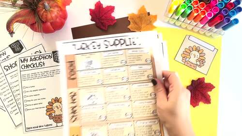 Adopt a Turkey Project Based Learning, Print & GO Thanksgiving Activity