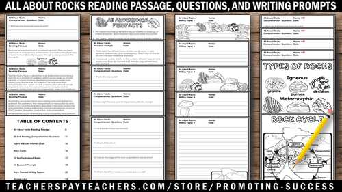 Rocks and Minerals 4th Grade | Rock Cycle Activity Worksheets | Types ...