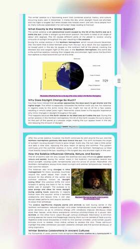 Winter Solstice Science & Celebrations Nonfiction Reading Comprehension ...