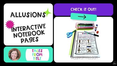 Allusions to Greek Mythology Interactive Notebook Pages by Tales from Title