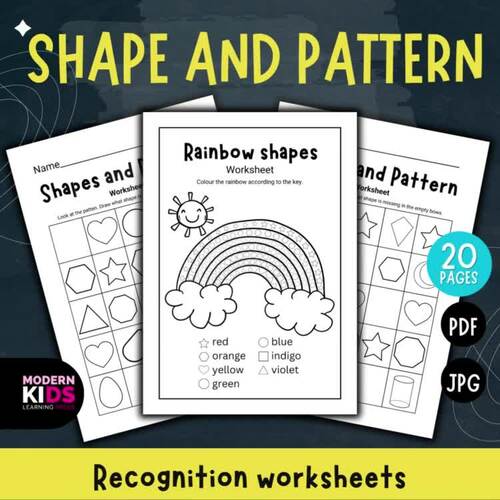 Math Worksheets Autism - Shape Recognition by Modern Kids Learning Press