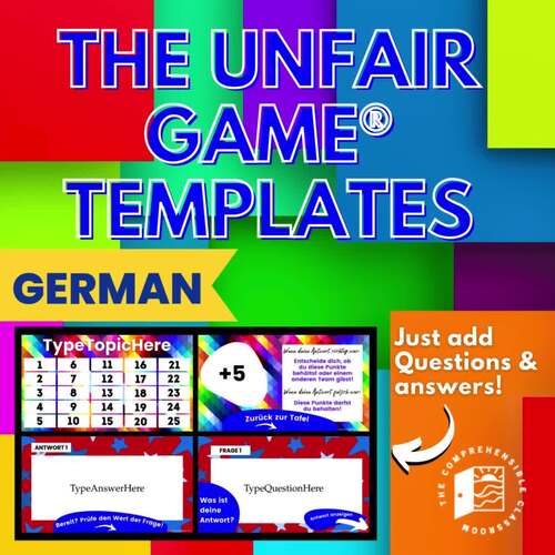 The Unfair Game® editable review game TEMPLATE for German | TPT The Unfair Game® editable review game TEMPLATE for German | TPT