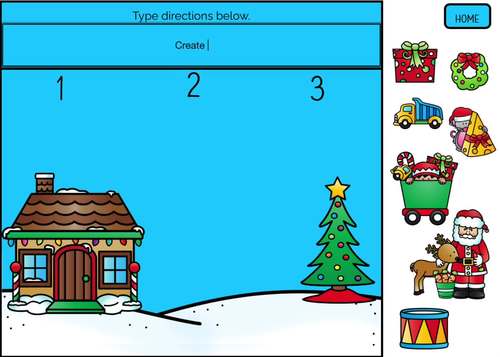 Digital Christmas Following Directions with First, Next & Last | TPT
