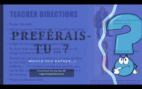 Grade 6-8 Core French Back to School "Préférais-tu...?" (Would you ...