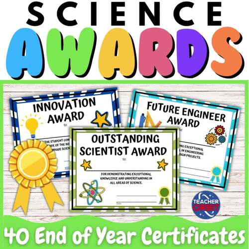 End of Year Awards Science Student Recognition Certificates by Teacher ...