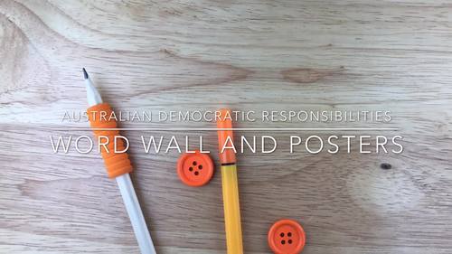 Australian Democratic Responsibilities Word Wall and Posters (Year 6 HASS)