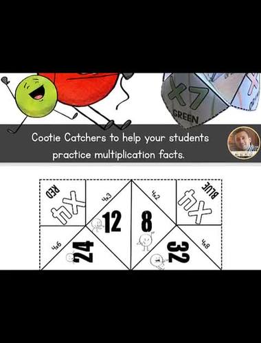 Multiplication by 4's Cootie Catcher/Fortune Teller- Perfect for Fact ...