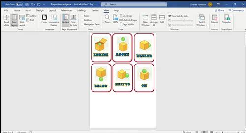Prepositions of Place: Matching Printable Card Game by Science Workshop