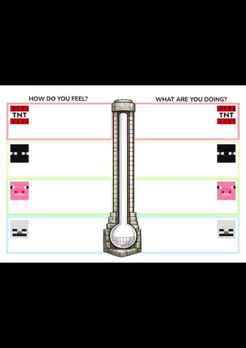 Minecraft Inspired Feelings Thermometer | Coping Skills, Self ...