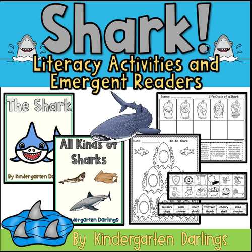 Shark Printable Activities and Emergent Readers for Kindergarten and ...