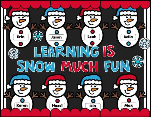 Snowman Themed Monthly Classroom Decor Bulletin Board Idea-December