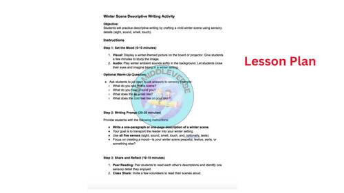 Winter Descriptive Writing Activity by The MiddleVerse | TPT