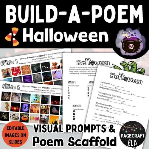 Halloween | Personalized Poetry Writing | Visual Prompts | Build a Poem