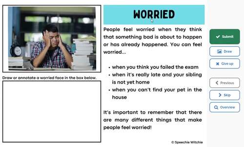 Emotions and Feelings for Older Children Boom Cards Speech Therapy