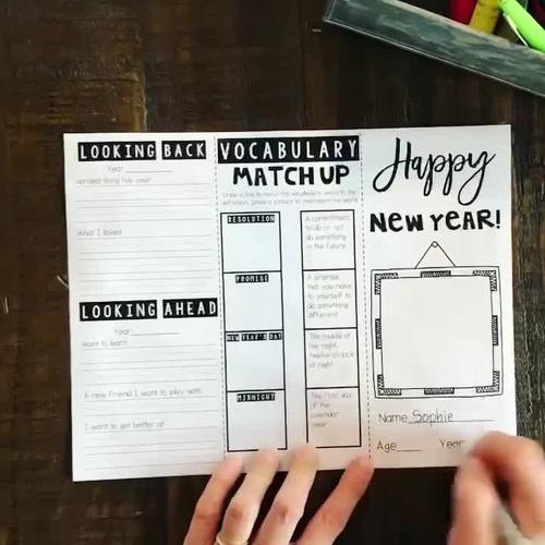 New Years 2025 Reading Comprehenison and Writing Activity | Resolution