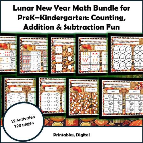 Lunar New Year Math Bundle for PreK–Kinder: Counting, Addition ...