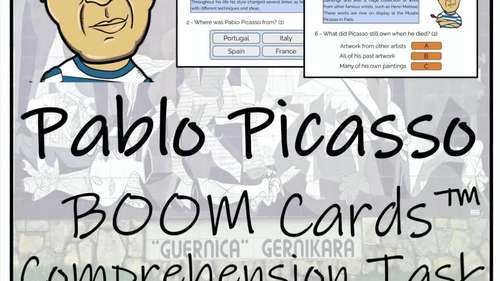 Pablo Picasso BOOM Cards™ Comprehension Activity | 3rd Grade & 4th Grade