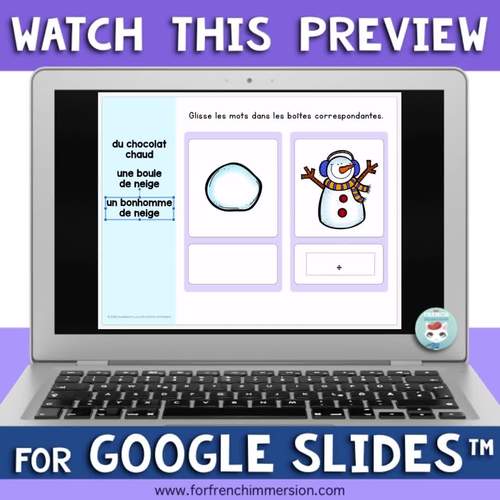 French Winter Vocabulary Activity for Google Slides™: vocabulaire d'hiver