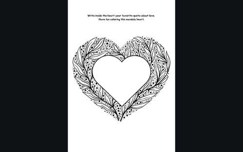 Mandala Heart Coloring Activity- Bunting (Valentine's Day) | TPT