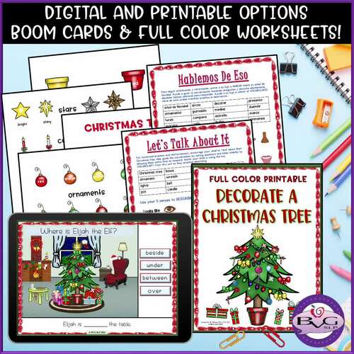 Decorate a Christmas Tree PRINTABLE AND BOOM CARDS Interactive Book ...